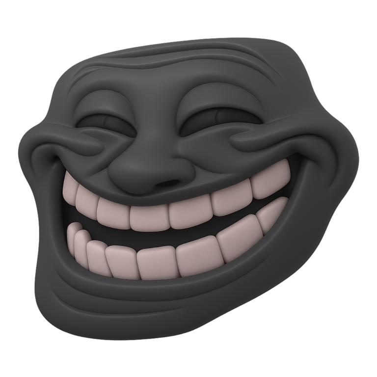Troll Face Meme Emoji Multicolor 3D PNG, ClipArt Images Collection ...
